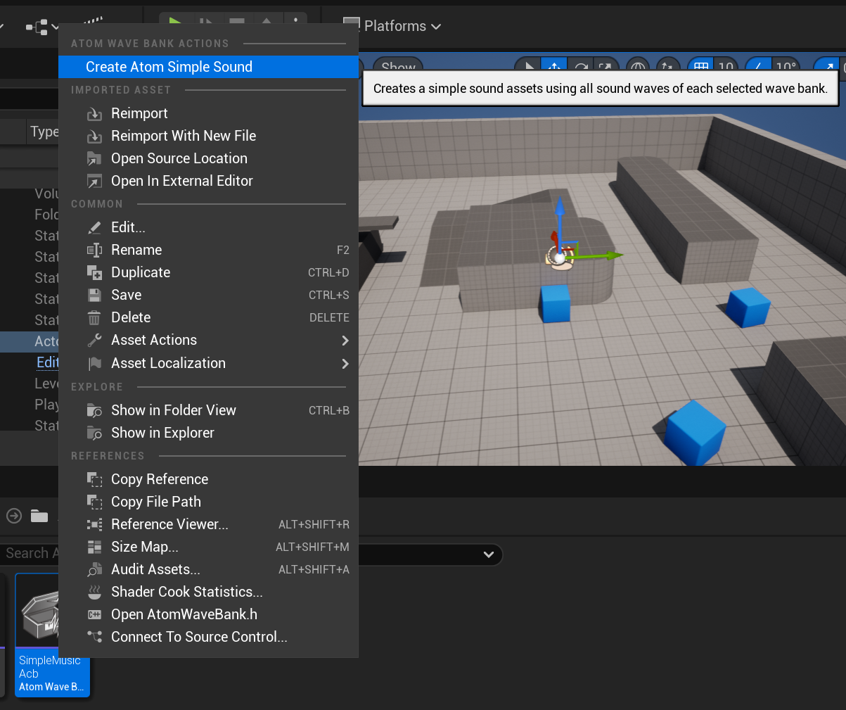 CriWare Unreal Engine: Atom Sound Simple アセット