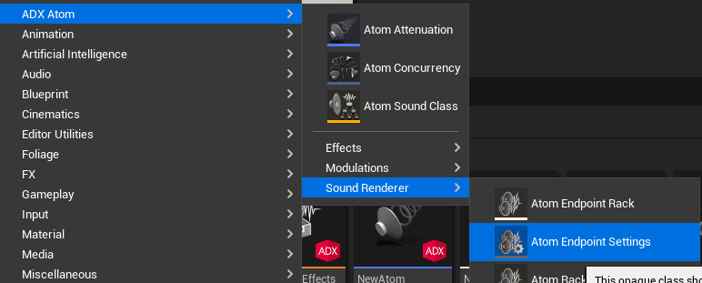 Criware Unreal Engine Atom Endpoint Settings Asset