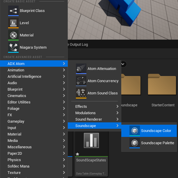 CriWare Unreal Engine: Soundscape Color assets