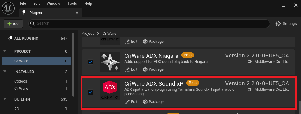 Criware Unreal Engine Sound Xr